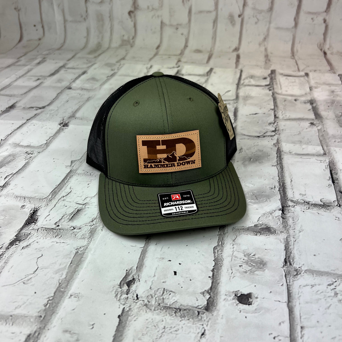 Hammer Down "HD MTN" Hat - Loden and Black with Leather Patch – Southern Charm "Shop The Charm"