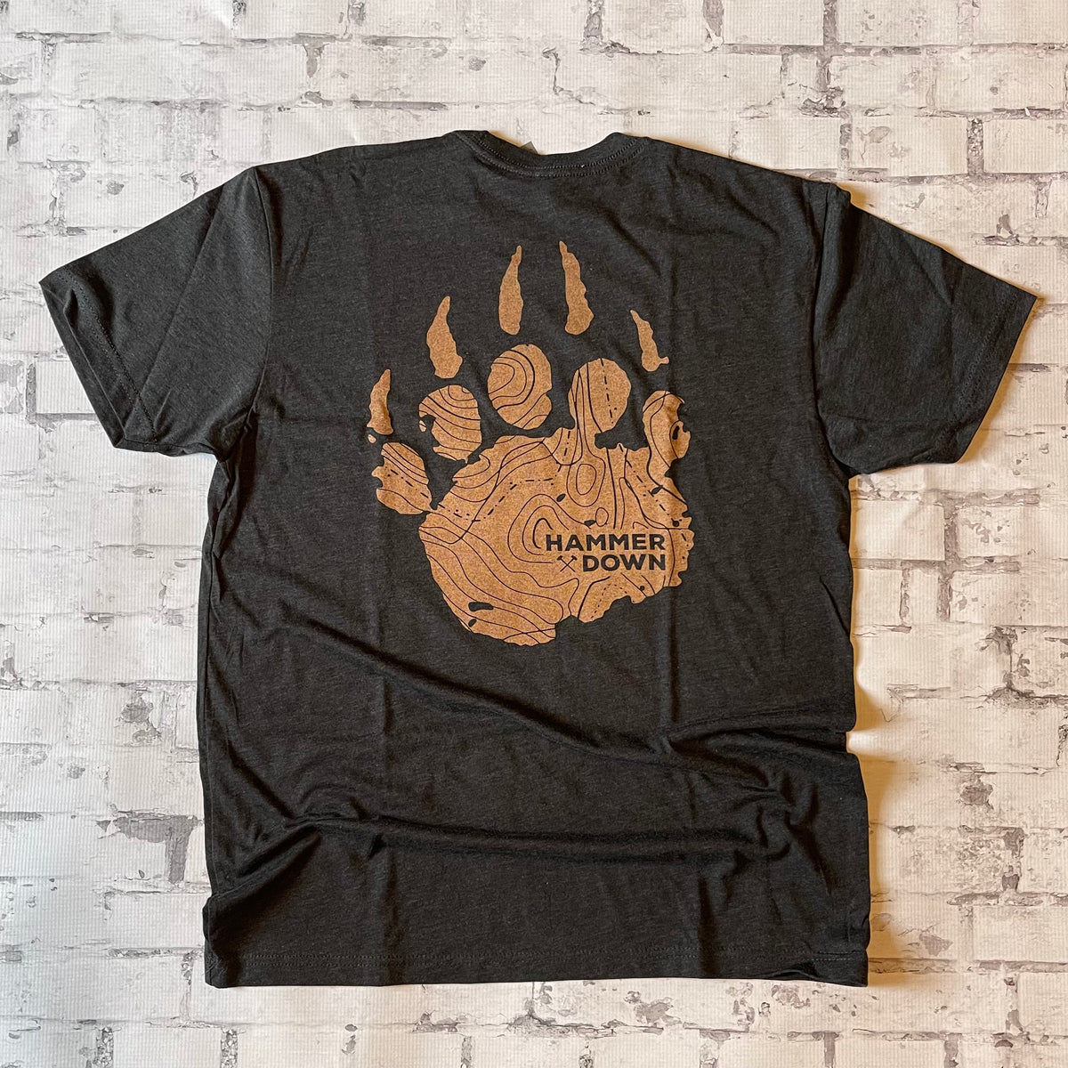 Hammer Down "Bear Claw Topo" Short Sleeve T-shirt - Heather Charcoal ...