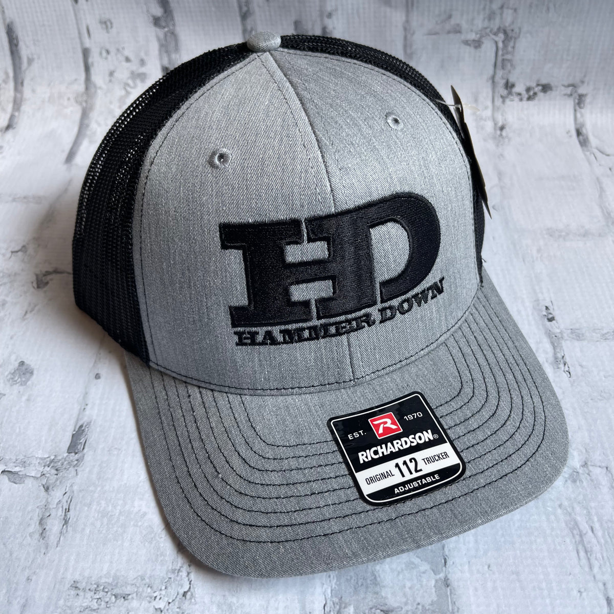Hammer Down "HD Original" Hat - Heather Gray with Woven Patch ...