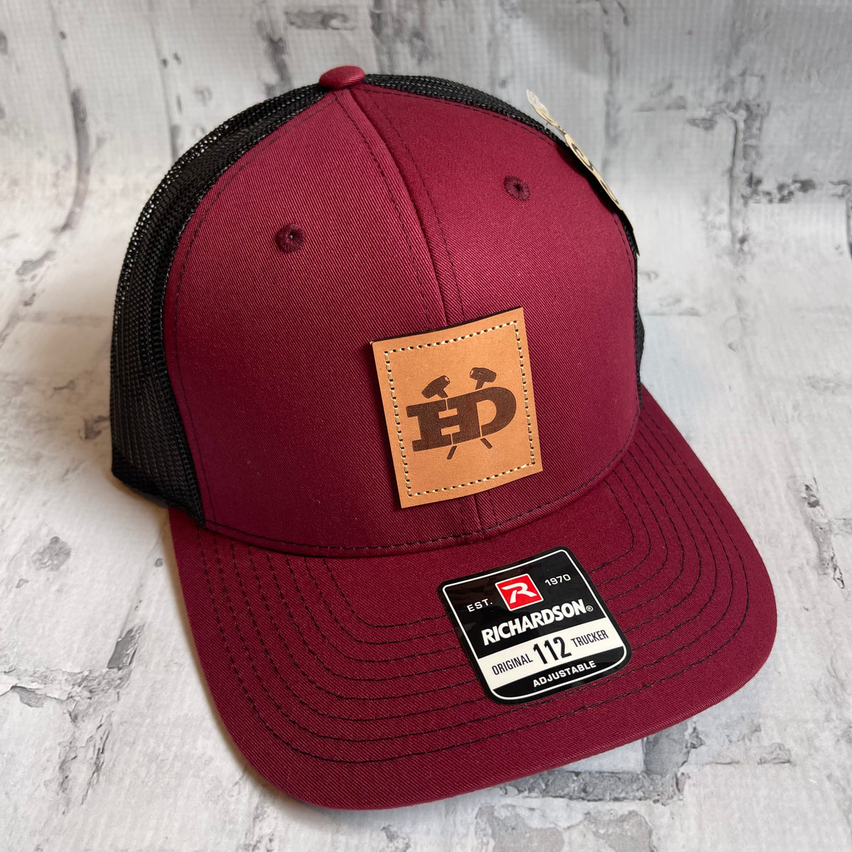 Hammer Down "HD Hammer Cross Hat - Cardinal with Leather Patch ...