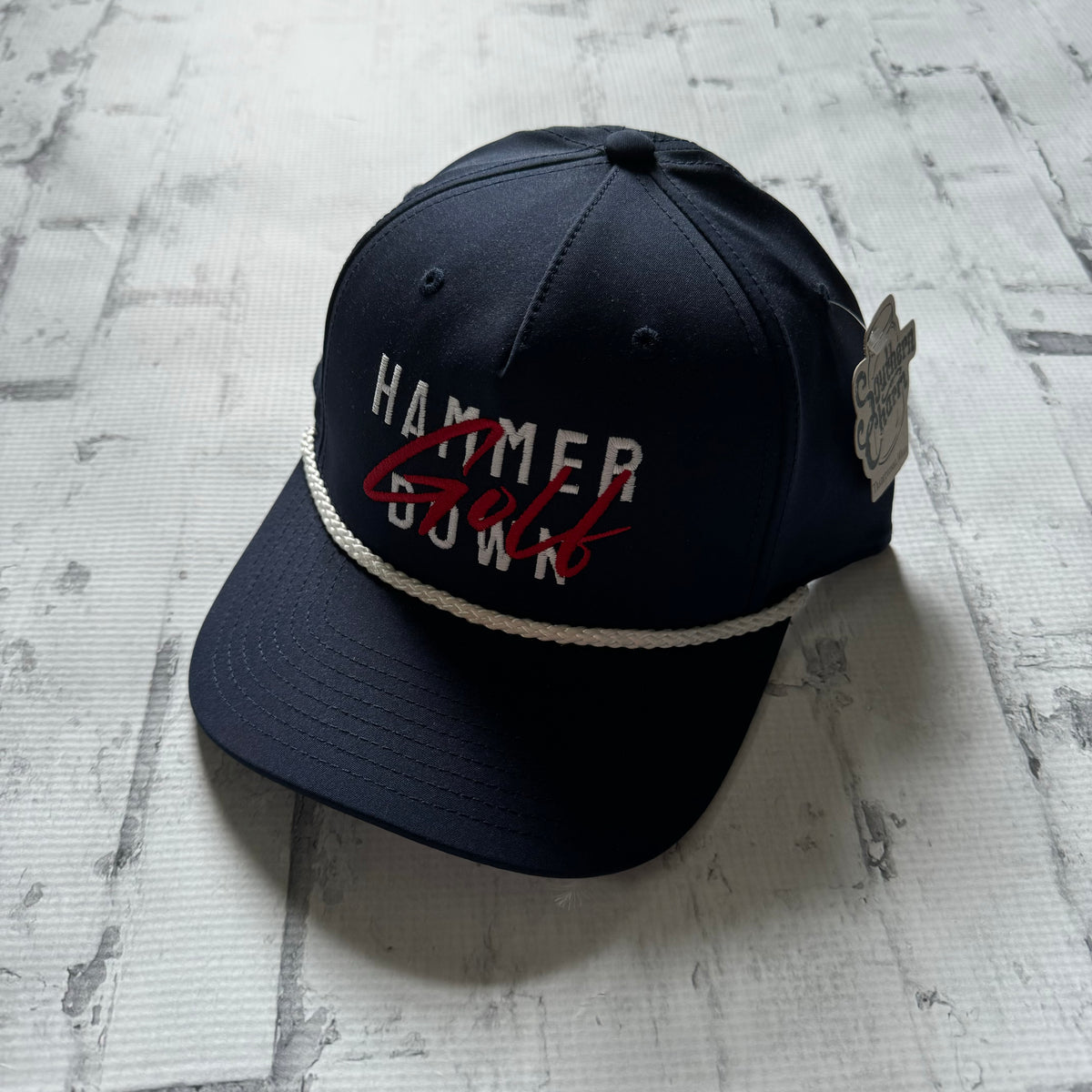 Hammer Down “Golf Strike" Hat - Navy with White Rope – Southern Charm ...