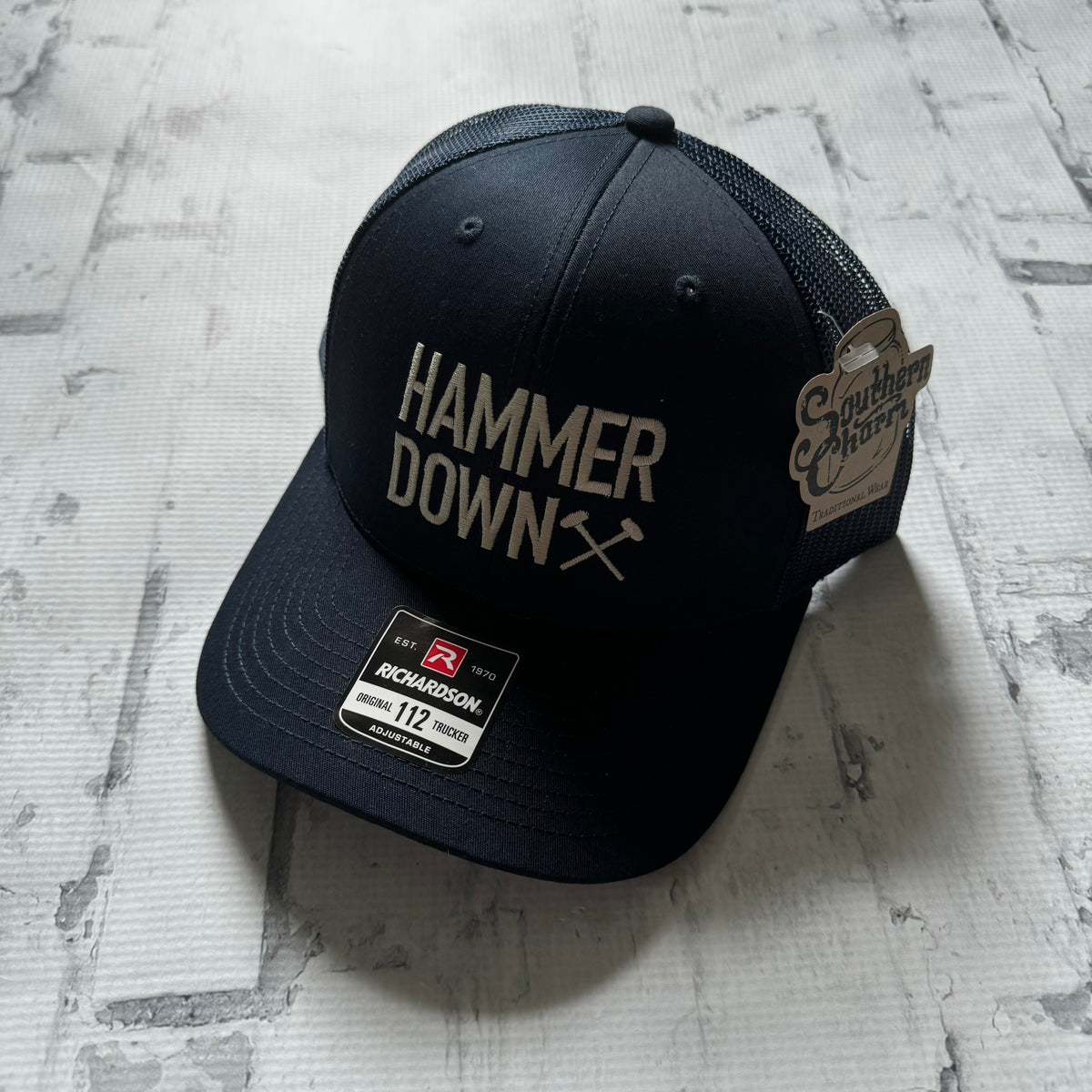 Hammer Down “Lettering" Hat - Navy – Southern Charm "Shop The Charm"