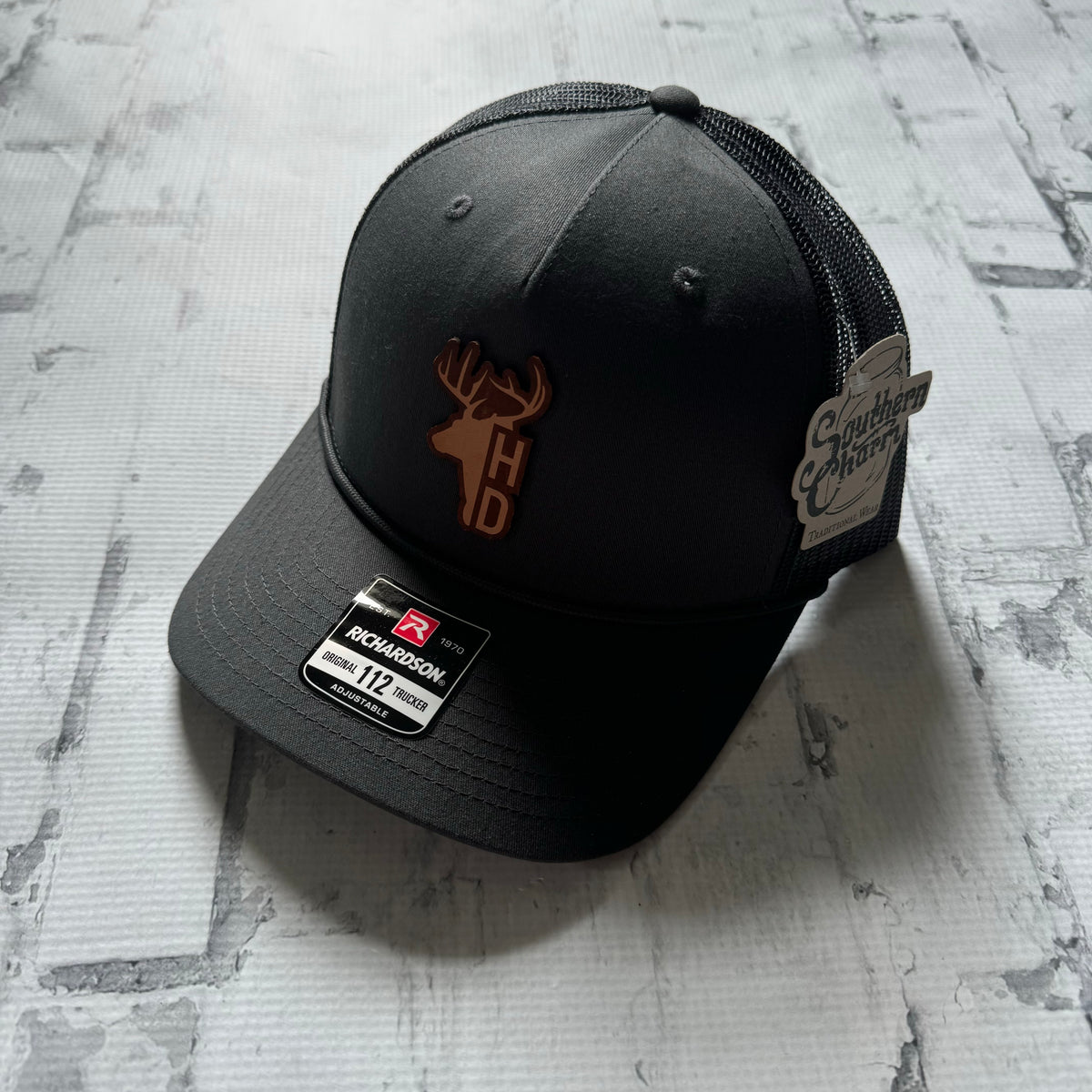 Hammer Down “Deer Profile" Hat - Charcoal with Charcoal Rope – Southern ...
