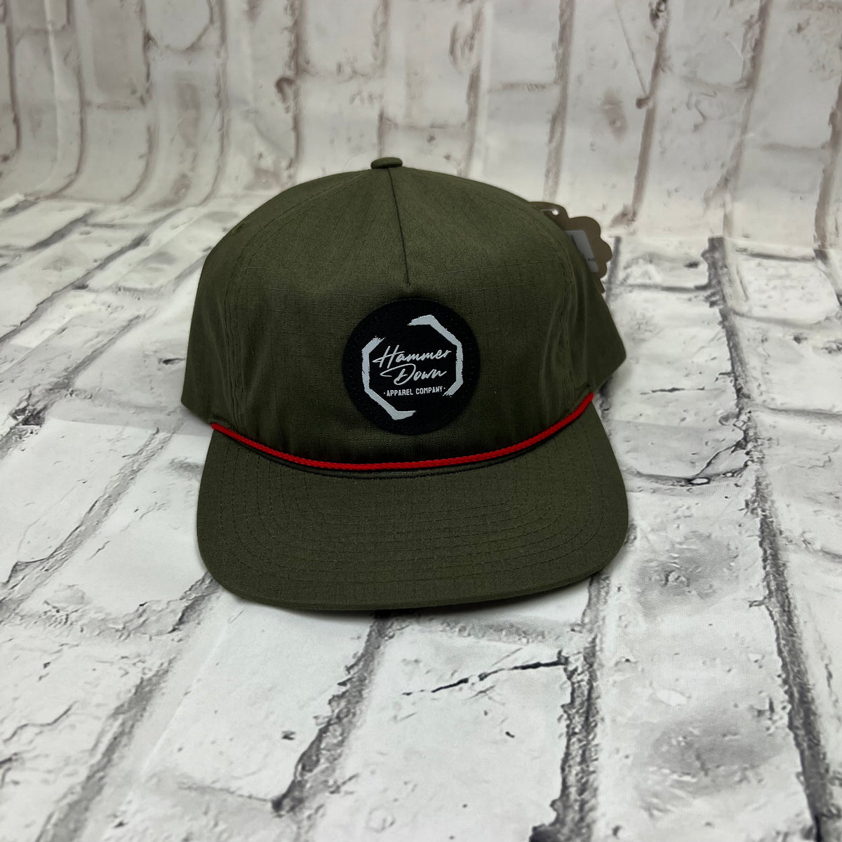 Hammer Down "Paint Octagon" Hat - Moss Green with Red Rope – Southern ...