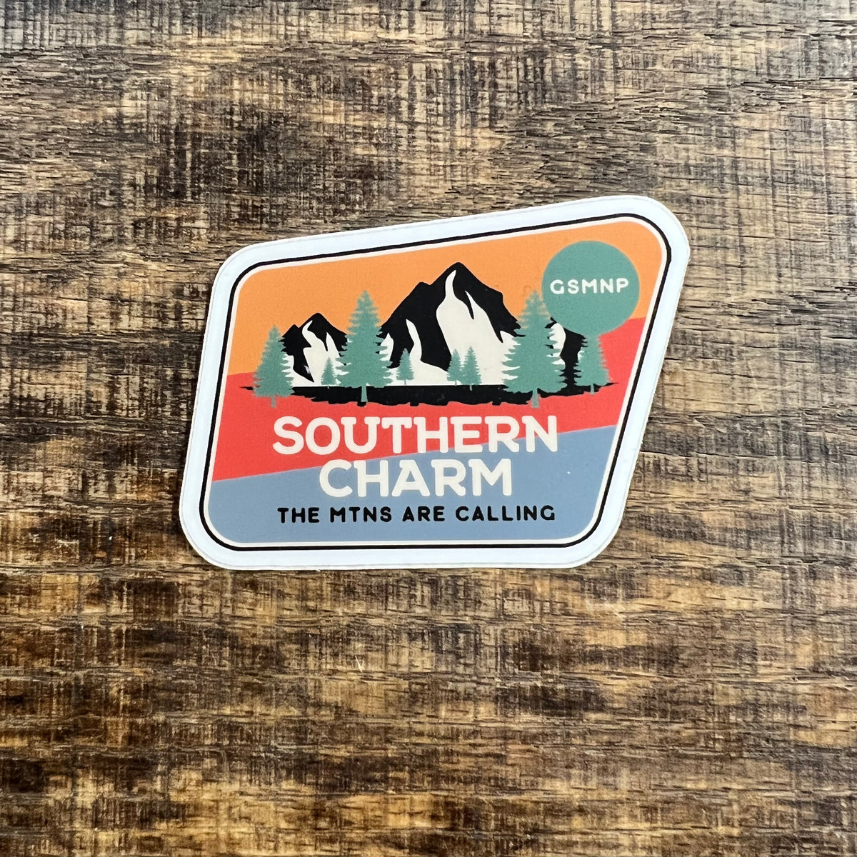 Southern Charm "GSMNP Badge" Sticker - Yellow Red And Blue – Southern ...