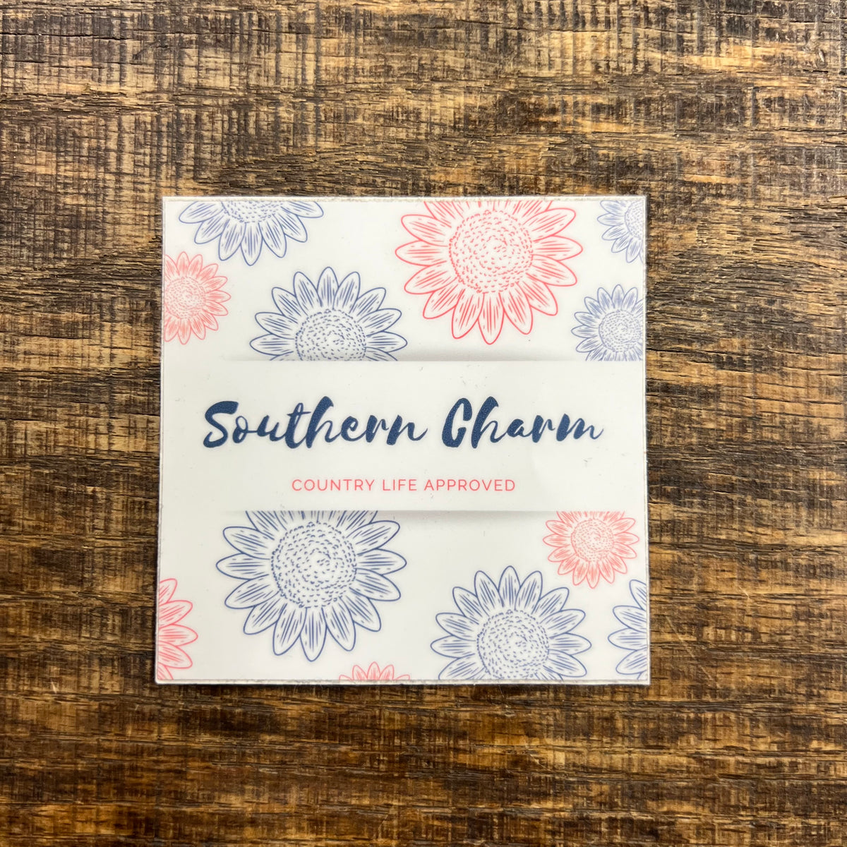 Southern Charm "Sunflower" Sticker - Blue and Pink – Southern Charm ...