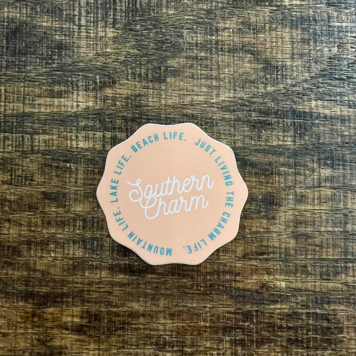 Southern Charm "Living the Charm Life" Sticker - Peach and White ...