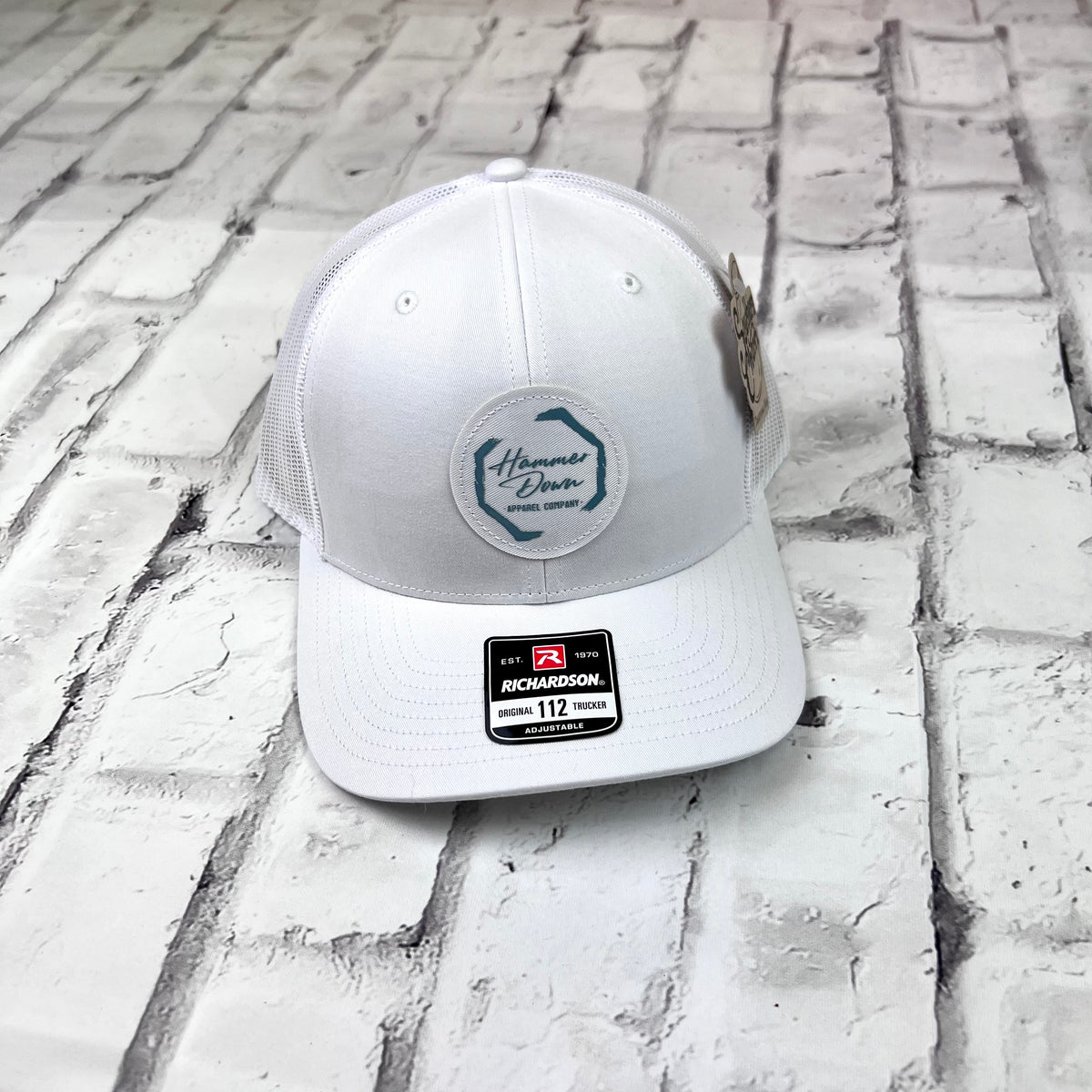 Hammer Down "Paint Octagon" Hat - White with Leather Patch – Southern ...